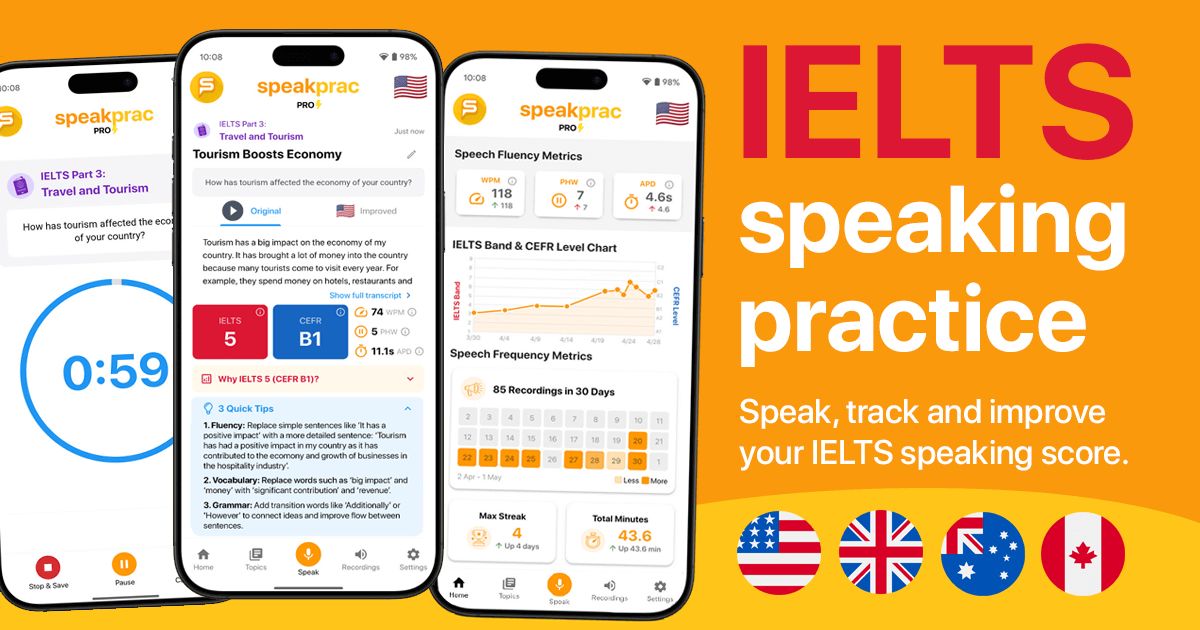 IELTS Speaking App | AI Practice & Instant Feedback — SpeakPrac